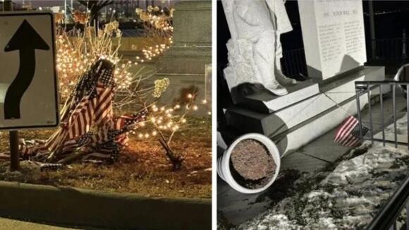 American flags vandalized at South Boston memorials, sparking response ...