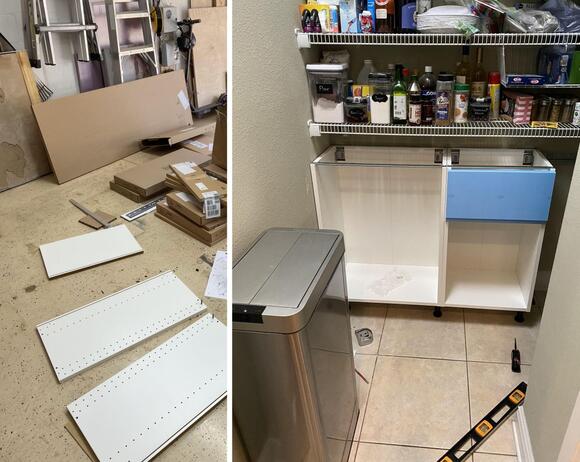 He Turned a Builder-Grade Pantry Into a Built-In Coffee Bar With IKEA ...