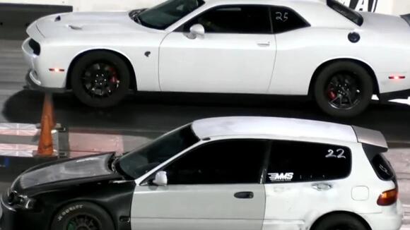 This Is What Happens if You Challenge a Dodge Hellcat to a Drag Race in ...
