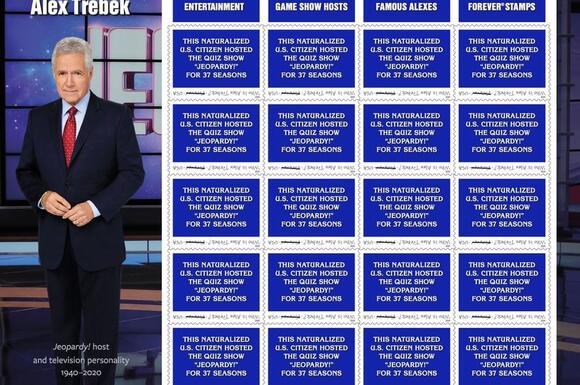 Alex Trebek legacy cemented as Jeopardy! host honored with postage stamp