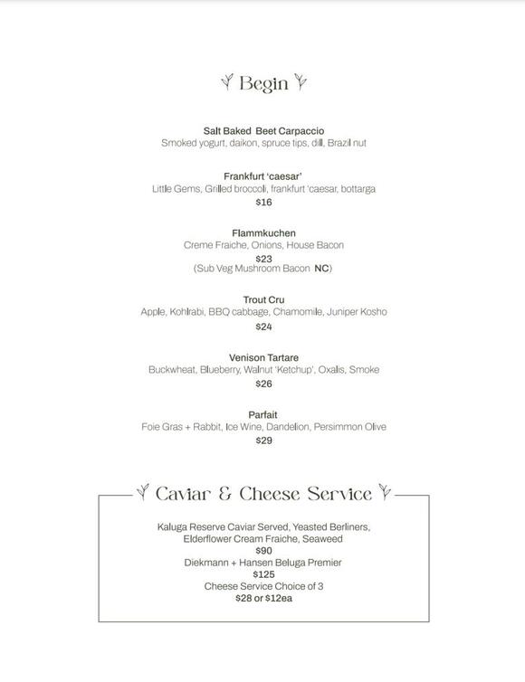 Check out the menu for Alpine-inspired restaurant Avize, opening this ...