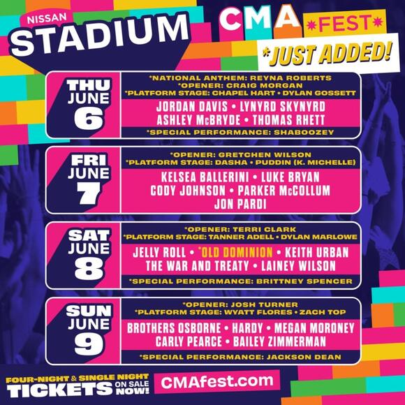 2024 CMA Fest Nissan Stadium Lineup - NewsBreak