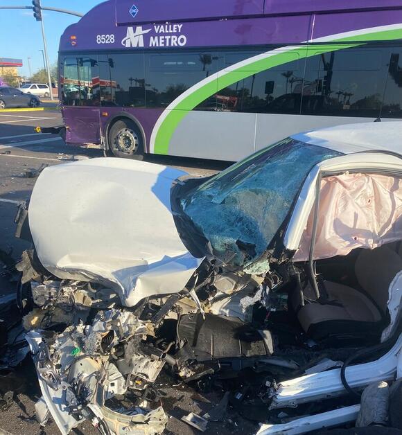 Car, bus, truck crash in Mesa kills 1 - NewsBreak