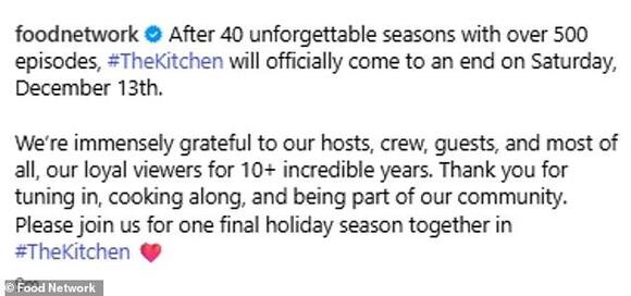 The Kitchen star breaks silence on shock cancellation as Food Network ...