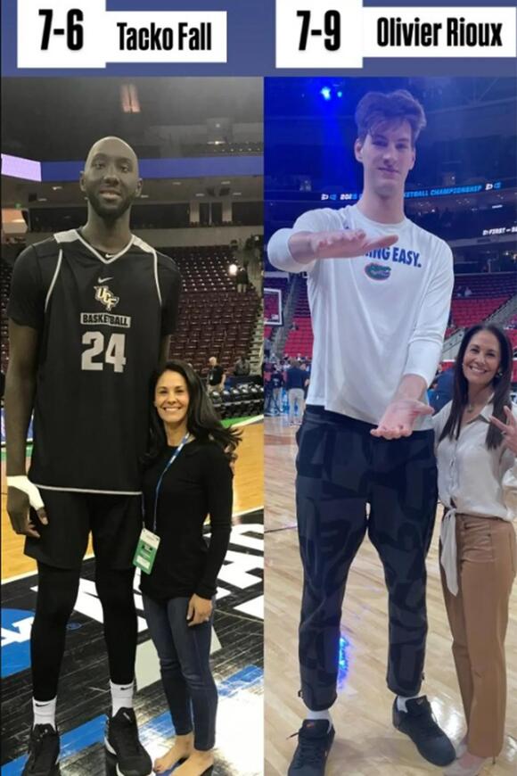 CBS reporter’s March Madness photo with 7-foot-9 Florida player Oliver ...