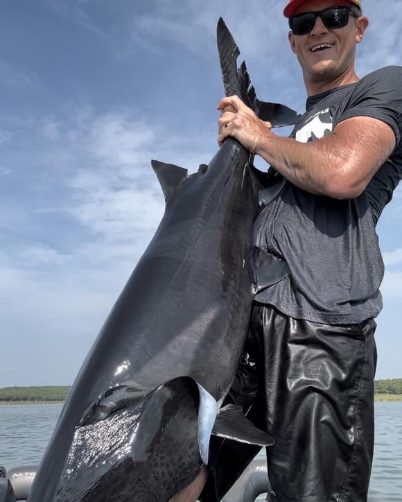 Stunning jet black paddlefish caught (and released) by Oklahoma Angler ...