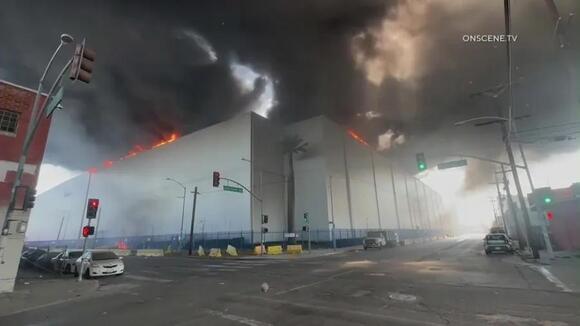 Water use to fight LA warehouse fire weakening walls - NewsBreak
