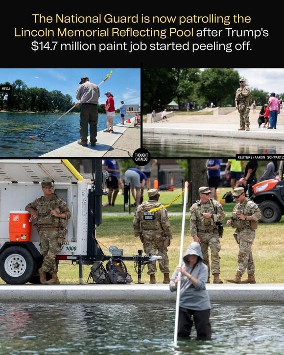 The National Guard Is Now Patrolling the Lincoln Memorial Reflecting ...