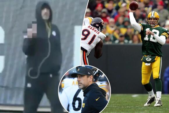 Aaron Rodgers flips off camera before missing Steelers-Bears clash ...