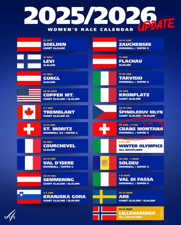 The Women’s 2025-26 FIS Alpine World Cup Calendar - NewsBreak