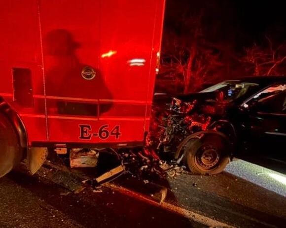 Baltimore County Fire Department engine struck while responding to I-95 ...