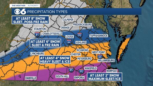 Snow into ice: Update on major winter storm expected in Virginia this ...
