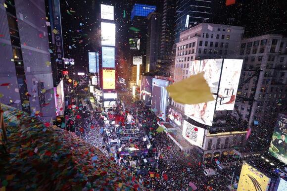 1 million people brave rain to witness New Year’s Eve ball drop in ...