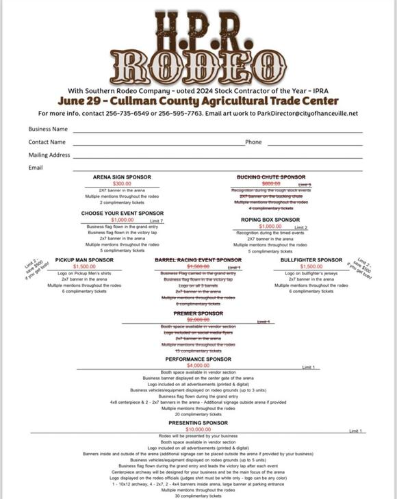 Hanceville Park and Rec seeking sponsors for upcoming H.P.R Pro Rodeo ...