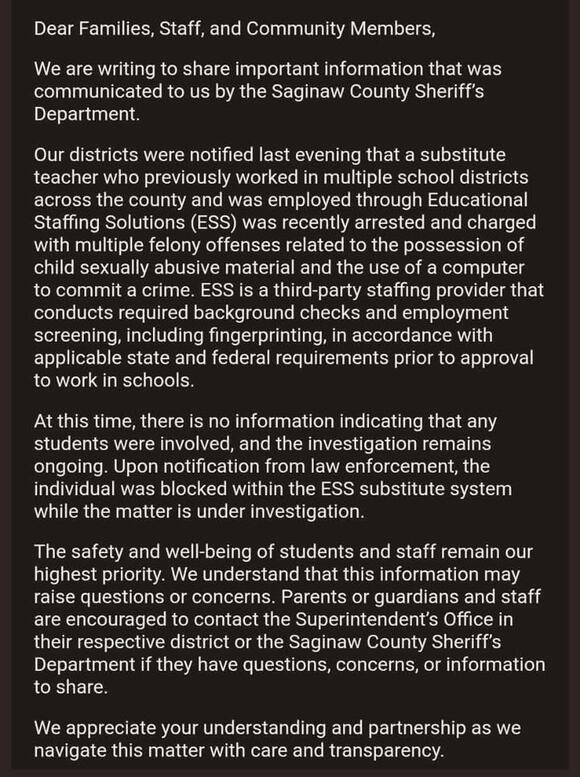 Substitute Teacher Linked to Multiple School Districts Arrested in ...