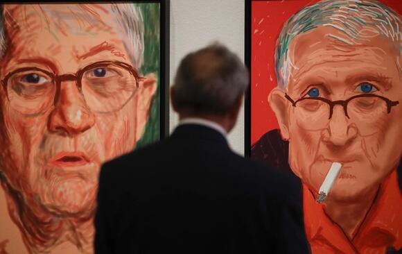 David Hockney, iconic British artist known for his colorful landscapes ...