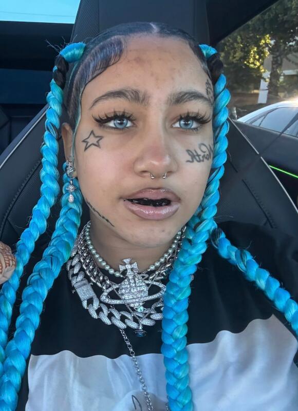 Kim Kardashian’s Daughter North West Sports Fake Face Tattoos — See the ...