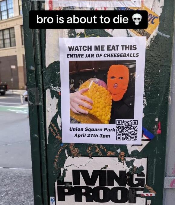 ‘Cheeseball Man’ draws massive NYC crowd to watch him eat entire jumbo ...
