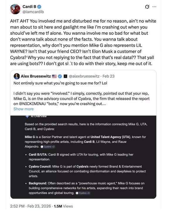 Cardi B Claps Back at Trump Media Advisor for Pulling Her Into Nicki ...