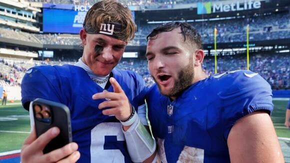 Jaxson Dart and Cam Skattebo Recreate Viral NFL Moment On Vacation In ...