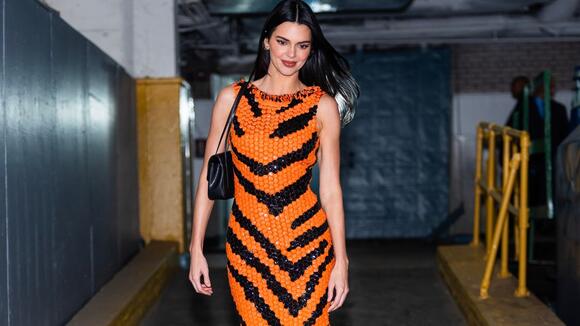 Kendall Jenner’s Tiger Stripes-Inspired Chanel Dress Is Sequin-Heavy ...