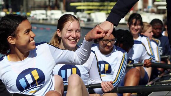 Hugh Douglas speaks with George of Philadelphia City Rowing