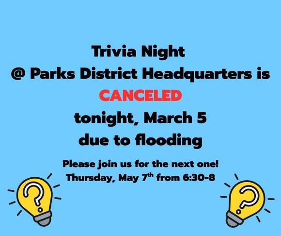 Trivia Night canceled due to flooding near Parks HQ - NewsBreak