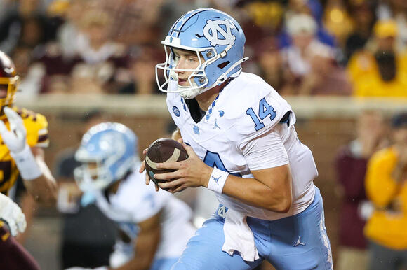 North Carolina QB Max Johnson carted off with injury vs. Gophers