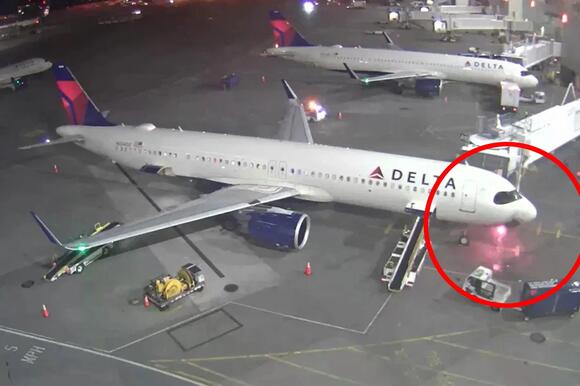 Wild video captures moment fireball explodes on Delta jet as passengers ...