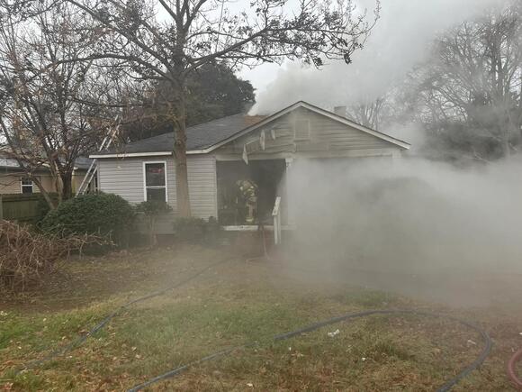 PHOTOS: Crews battled house fire in northwest Charlotte - NewsBreak