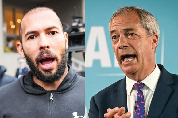 Nigel Farage calls misogynist Andrew Tate an 'important voice' for men