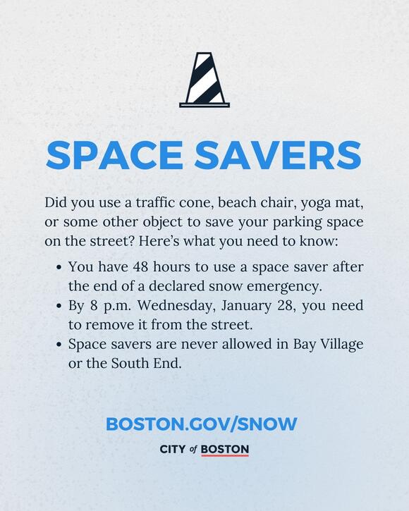 Boston Announces Deadline for Space Saver Removal Following Snow ...