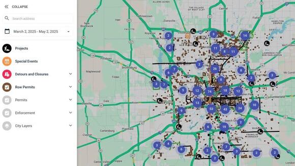 Indianapolis launches interactive road closure viewing map - NewsBreak