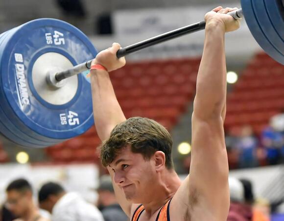 WEIGHTLIFTING: Records fall under Mantas' onslaught