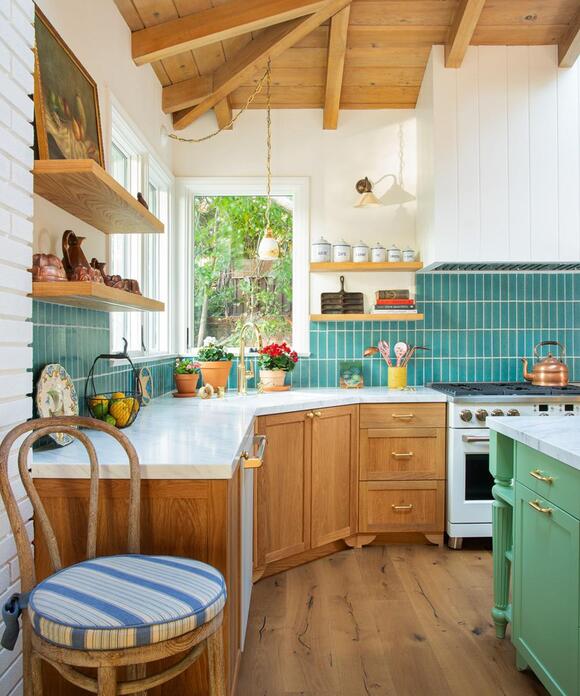 How This Dated Ranch Kitchen Was Transformed With Confident Color and ...