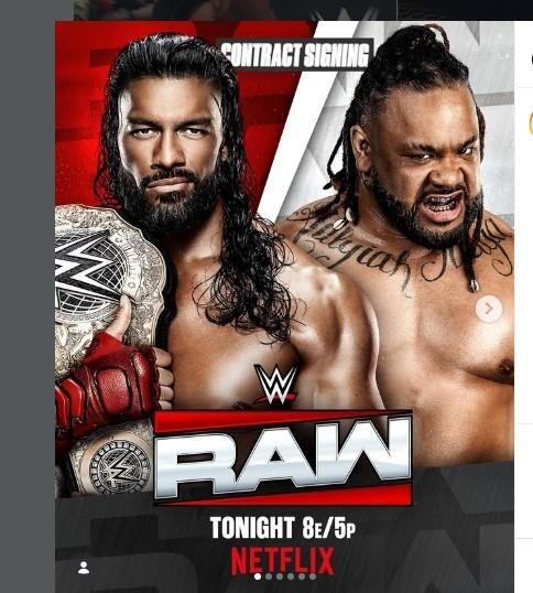 WWE 'Raw': Roman Reigns, Jacob Fatu sign contract for 'Backlash ...