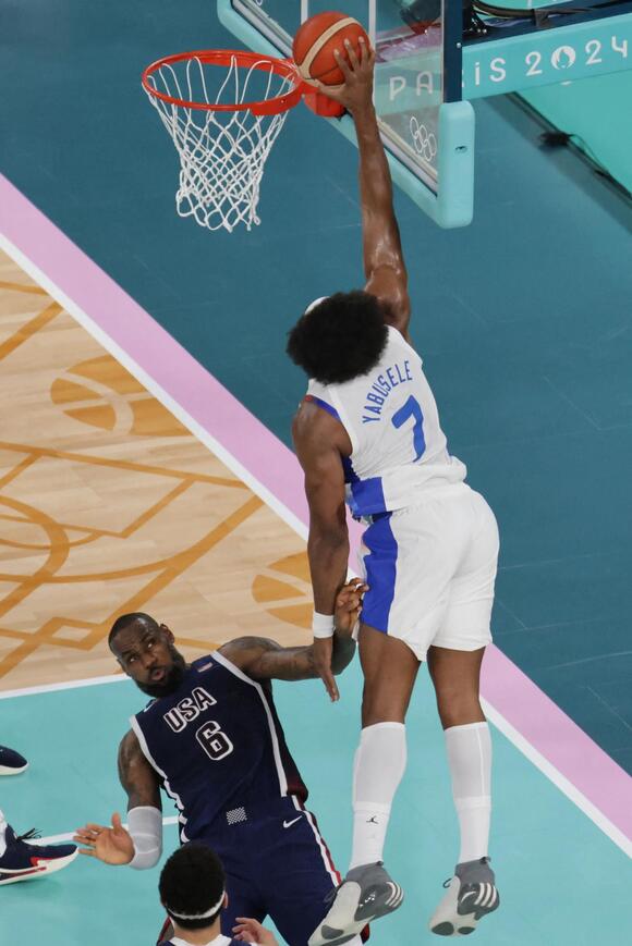 LeBron James gets posterized by France’s Guerschon Yabusele in wild ...
