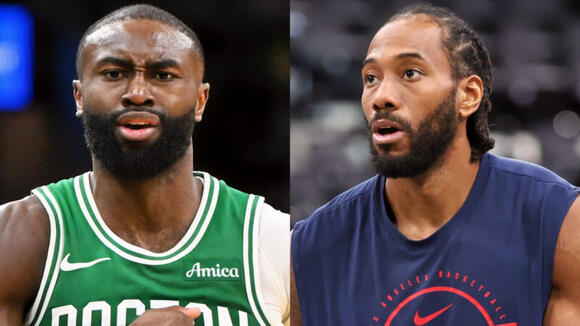 Jaylen Brown Gives Massive Praise to Kawhi Leonard While Embracing ...
