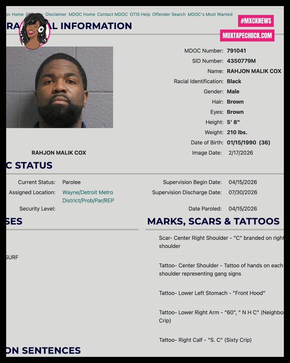Tsu Surf Released from Michigan Prison on Parole - NewsBreak