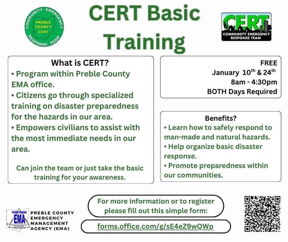 Preble County EMA providing free disaster training course - NewsBreak