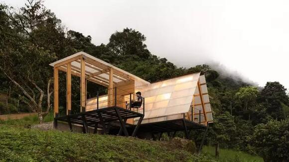 Tiny triangular cabin perches off a slope in Ecuador's cloud forest ...