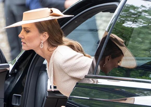 Catherine Stuns in Textured Cream Dress at Royal Wedding - Photos ...