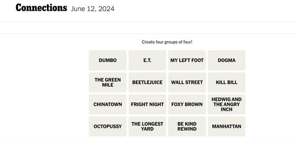 NYT ‘Connections’ Hints and Answers Today, Wednesday, June 12