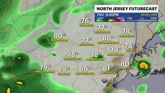 Sunny skies today in New Jersey; humidity builds ahead of end of the week storm chances