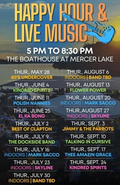 Full live music schedule released for Happy Hours at The Boathouse in ...