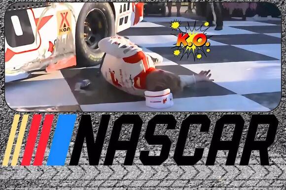 NASCAR Driver Wins Race, Then Falls Off Car’s Roof in Winner’s Circle ...