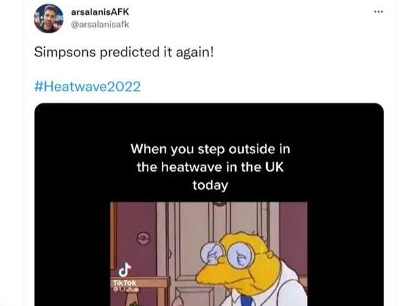 UK heatwave: The Simpsons fans joke cartoon ‘predicted’ extreme weather ...