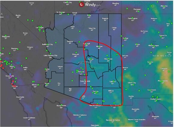 Arizona Weekend Storm: Snow on the Rim, Heavy Rain in the South - NewsBreak