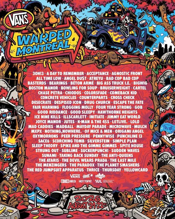 Warped Tour Reveals Their Entire 2026 Montreal Lineup - NewsBreak