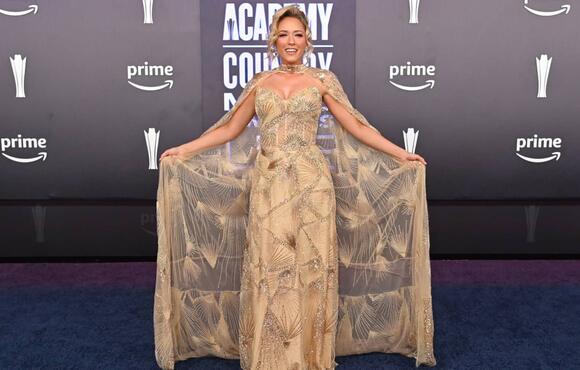 Emily Ann Roberts Dazzles In Gold At The 2026 ACM Awards With Husband ...